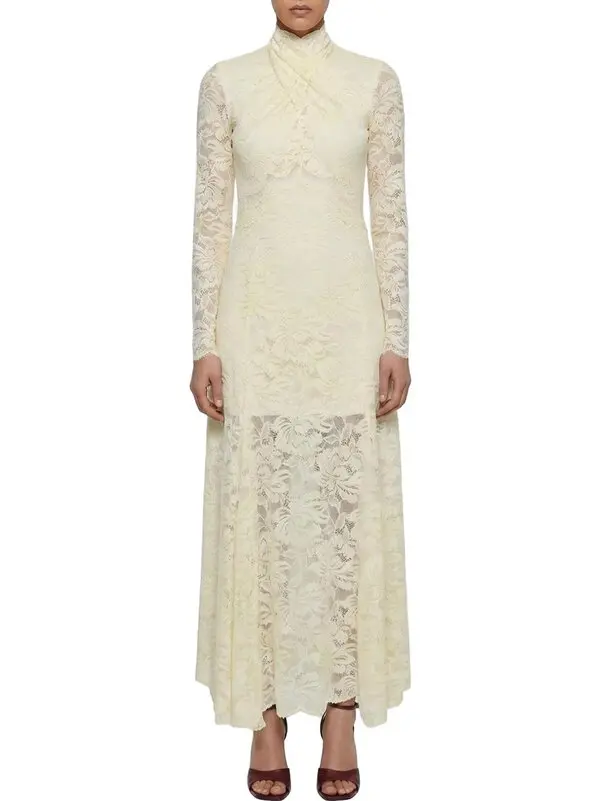 Rabanne Lace Long Dress - Ivory