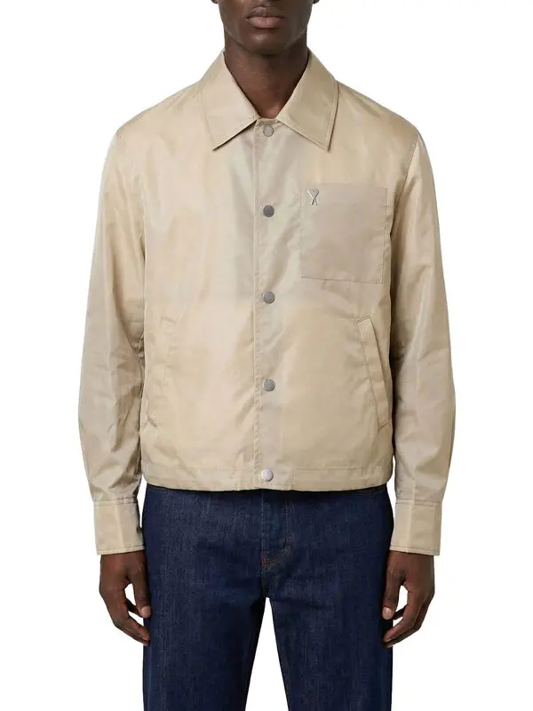 AMI Paris Nylon Shirt Jacket - Beige