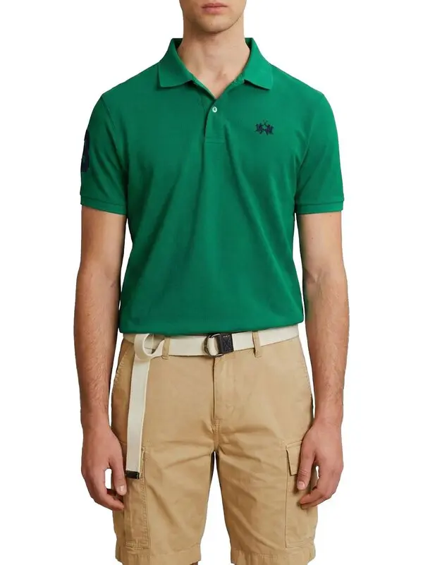 LA MARTINA Cotton Polo Shirt With Logo - Green
