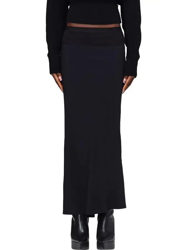 Rick Owens Asymmetrical Virgin Wool Sweater - Black