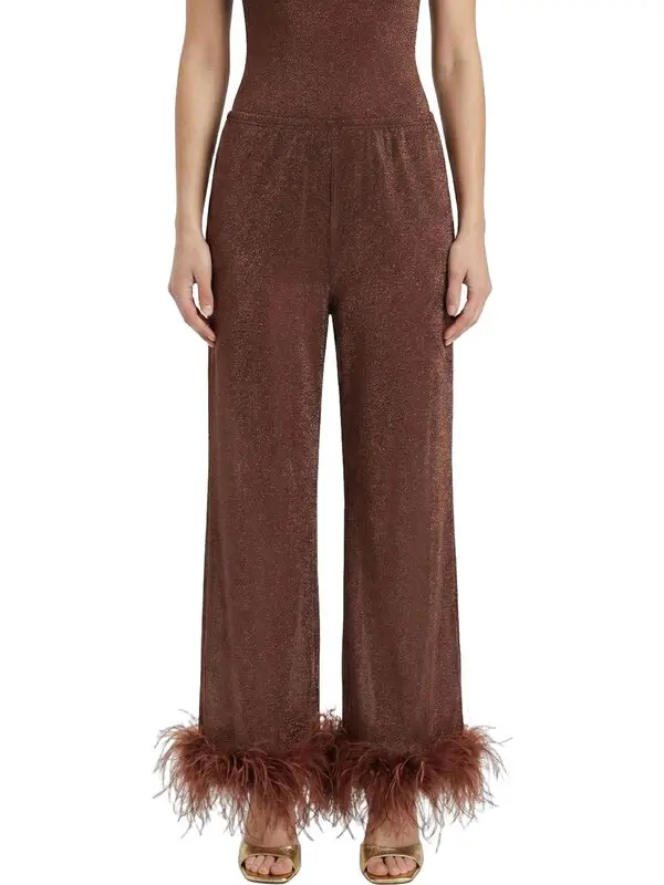 Oseree Wide Leg Pants - Brown
