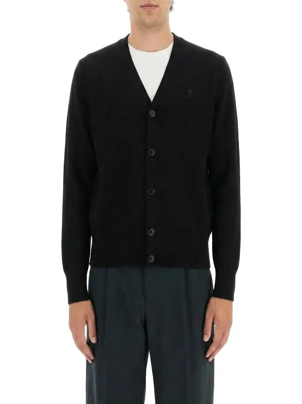 AMI Paris Wool Cardigan - Black