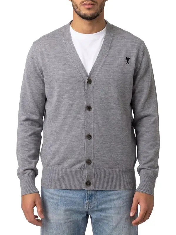 AMI Paris Wool Cardigan - Grey