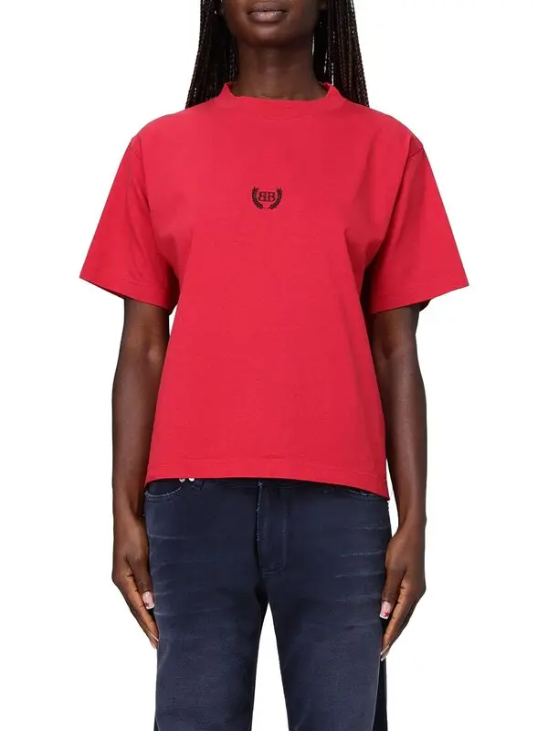 Balenciaga Logo T-shirt - Gnawed Blue