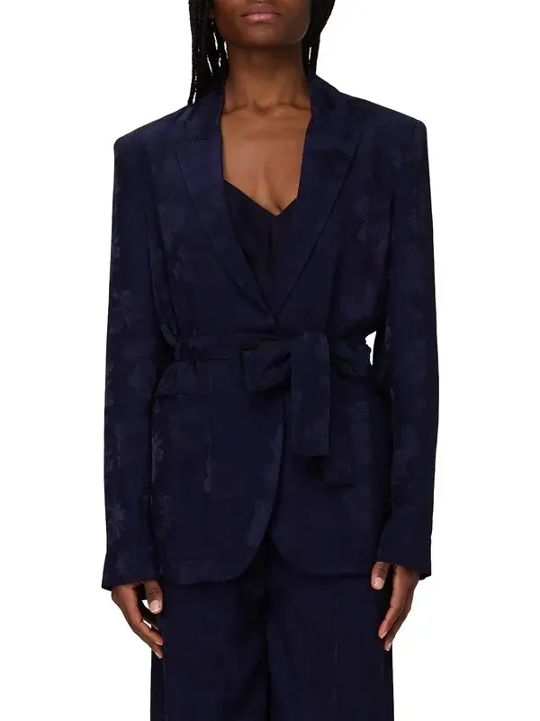 FORTE_FORTE Belted Blazer - Blue