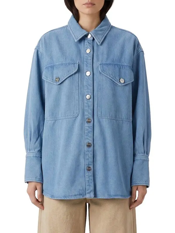 DONDUP Cotton Shirt - Gnawed Blue