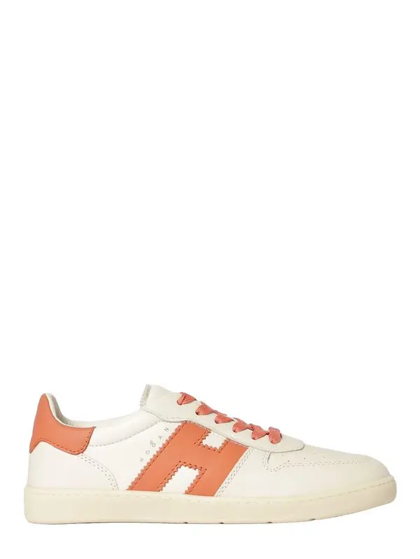 Hogan Calfskin Leather Lace-up Sneakers - Ivory