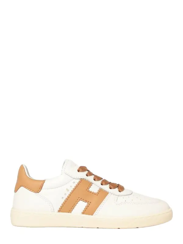 Hogan Calfskin Leather Lace-up Sneakers - White