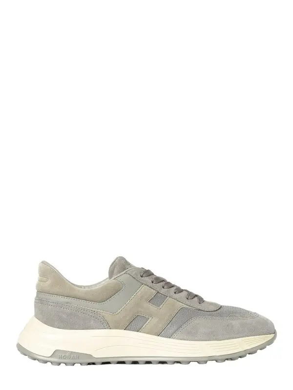 Hogan Hyperlight Mesh And Suede Lace-up Sneakers - Grey