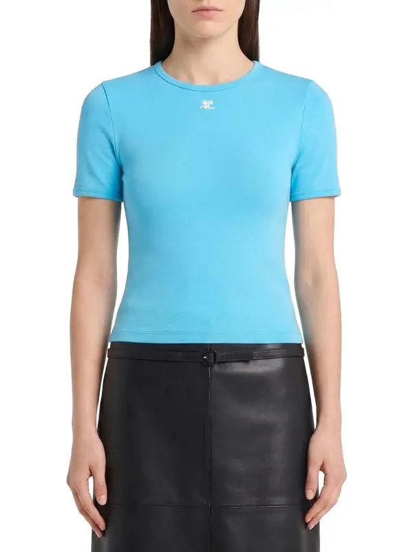 COURREGES Logo T-shirt - Water
