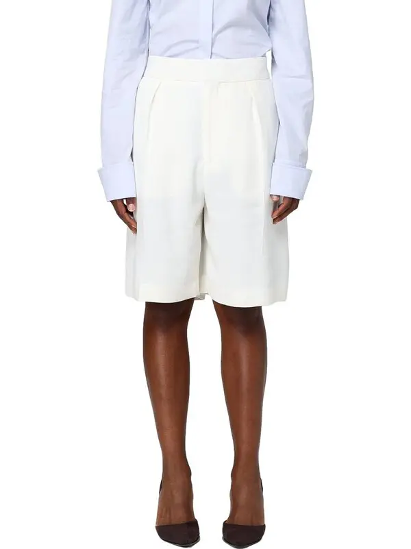 Victoria Beckham Viscose Shorts - Ivory
