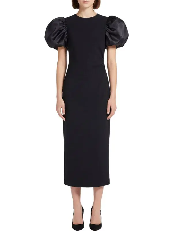 ROTATE BY BIRGER CHRISTENSEN Midi Dress - Black