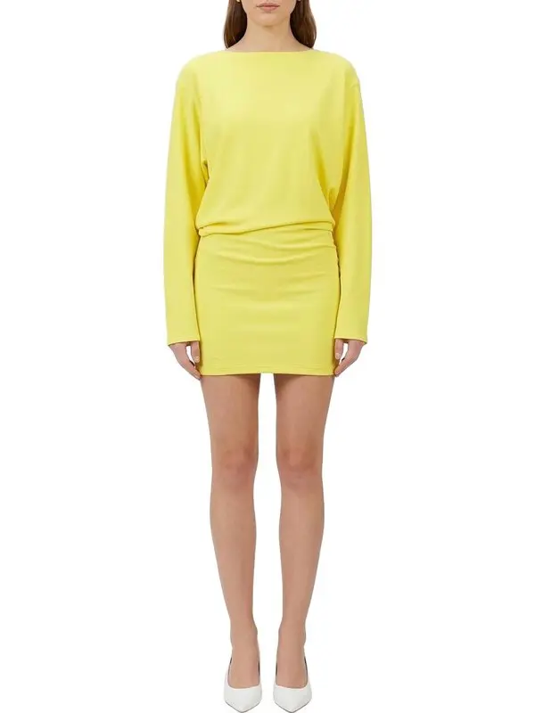 Jacquemus Mistral Mini Dress In Stretch Jersey - Yellow