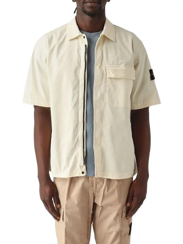 Stone Island Stretch Cotton Shirt - Ivory