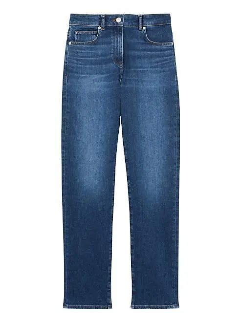 REISS Isabel Slim-leg Mid-rise Stretch-denim Jeans - Mid Blue