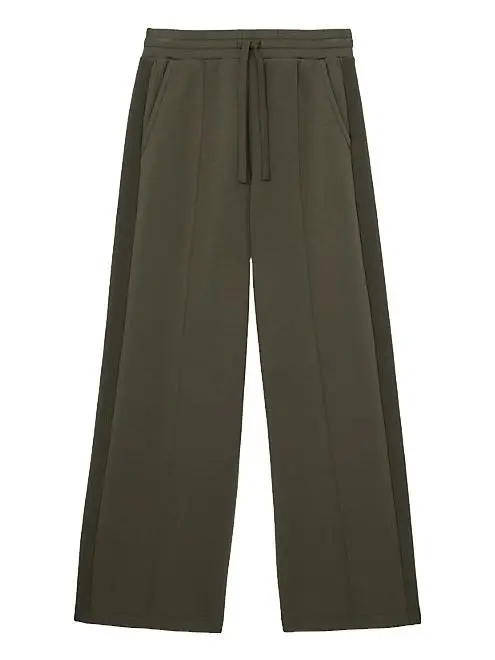 REISS Side-stripe Stretch-jersey Jogging Bottoms - Khaki Green