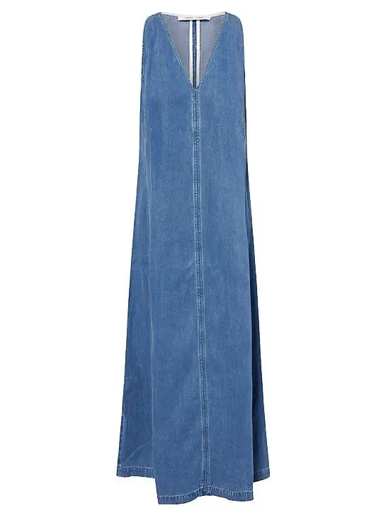 SAMSOE SAMSOE Saskylar Sleeveless Denim Midi Dress - Medium Denim Blue