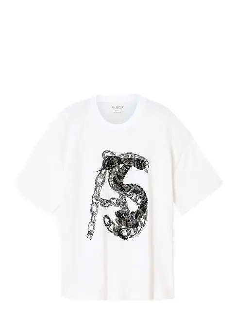 ALLSAINTS Scale Branded Cotton-jersey T-shirt - Chalk White