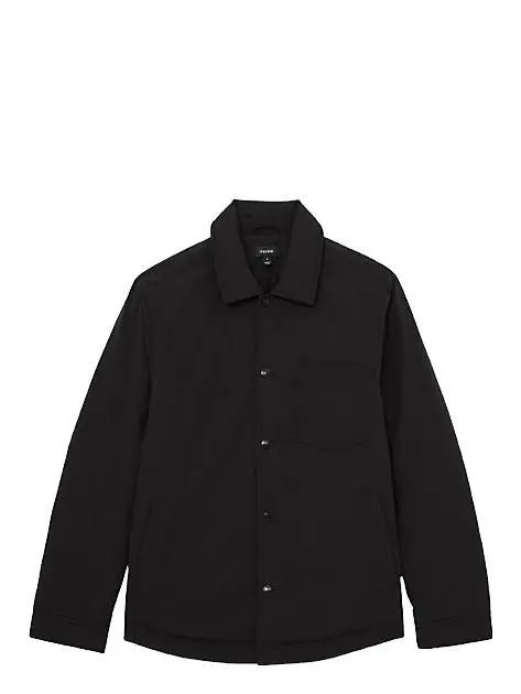 REISS Vasey Quilted Shell Overshirt - Black
