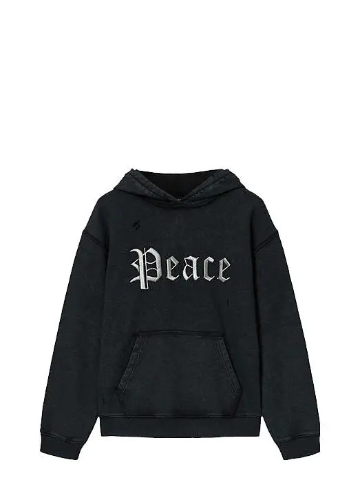 ALLSAINTS Utopia Faded-wash Cotton-jersey Hoody - Washed Black
