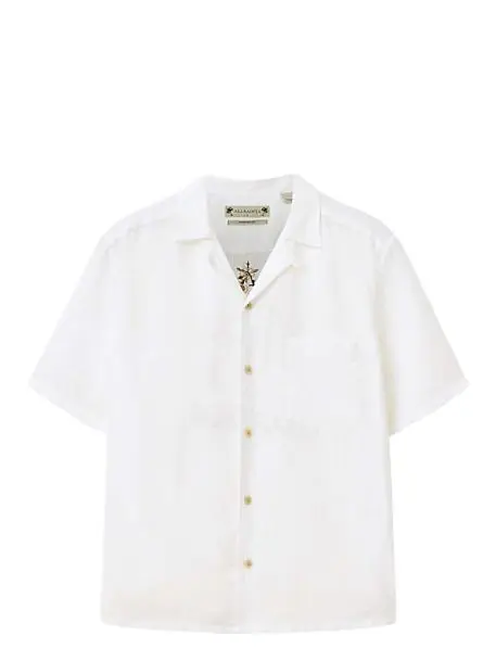ALLSAINTS Tri Short-sleeved Linen Shirt - Ecru