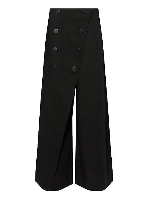 Camilla And Marc Rover Wrap-front Woven Trousers - Black