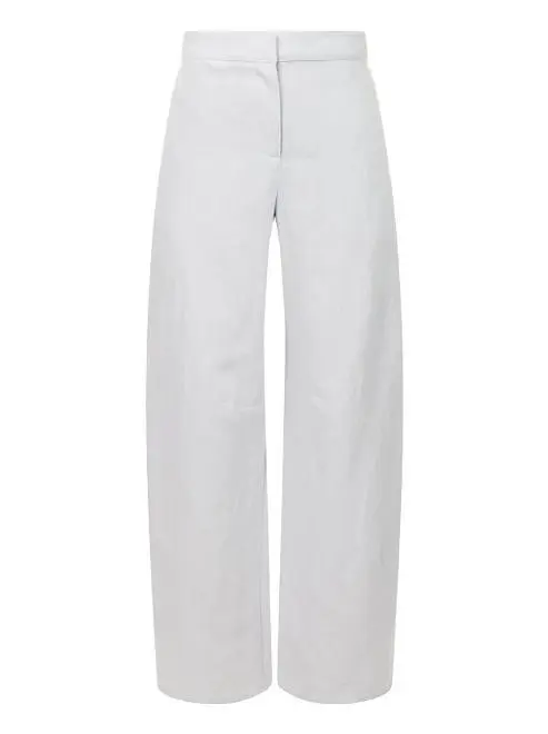 SAMSOE SAMSOE Saroko Wide-leg Cotton And Linen-blend Trousers - Gray Dawn Mel