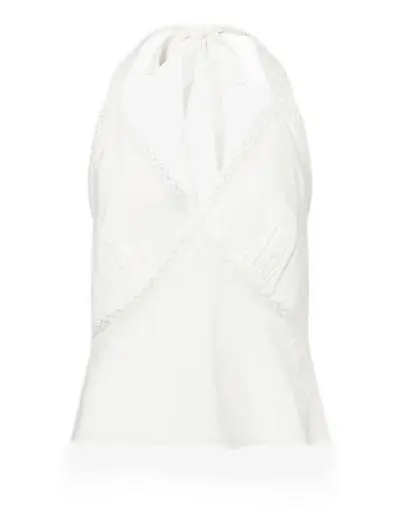 REFORMATION Monica Halterneck Cotton-blend Top - White