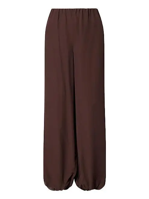 REFORMATION Zia Balloon-leg Georgette Trousers - Mole