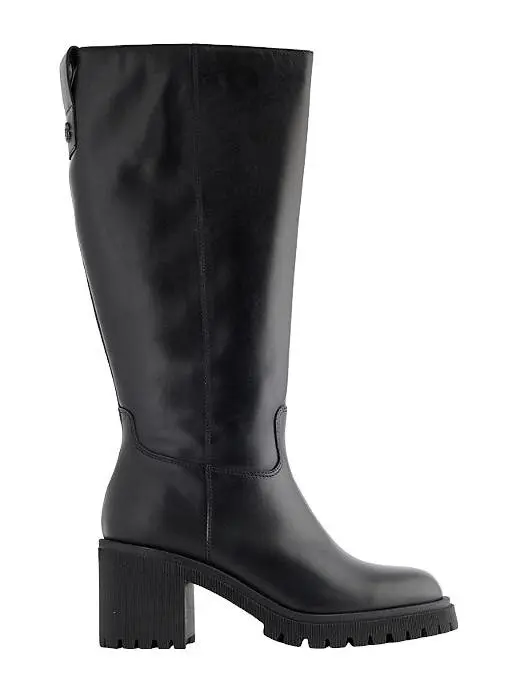 Carvela Mega Leather Heeled Knee-high Boots - Black
