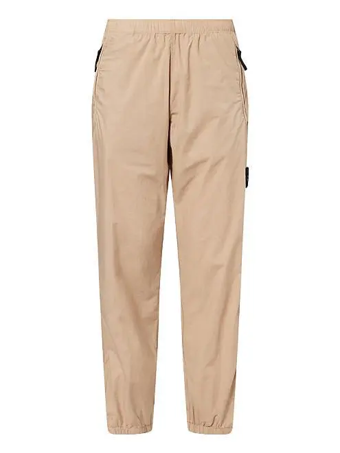 Stone Island Paracadute Brand-badge Cotton Jogging Bottoms - Desert