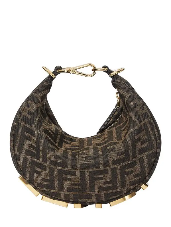Fendi Graphy Mini Hobo Bag - Brown