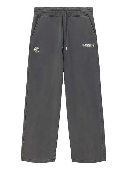 ALLSAINTS Emblem Brand-embroidered Cotton-jersey Jogging Bottoms - Washed Black