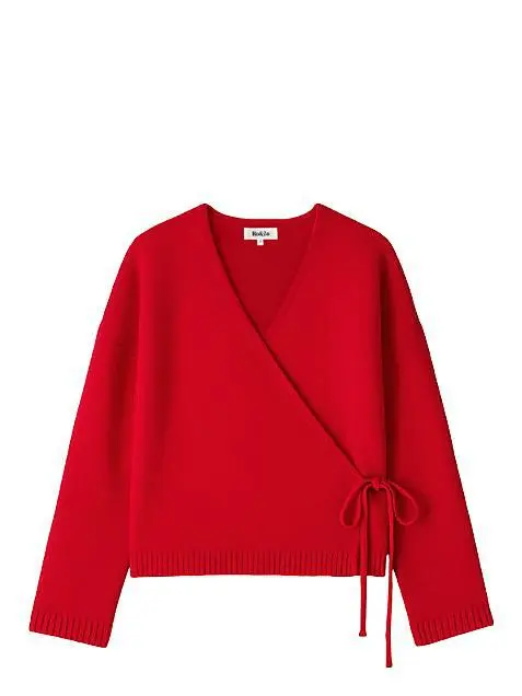 RO&ZO Wrap-over Front Wool-blend Cardigan - Red
