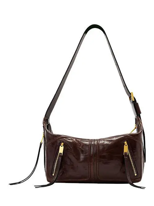 ALLSAINTS Jean Rey Leather Shoulder Bag - Cognac Brown