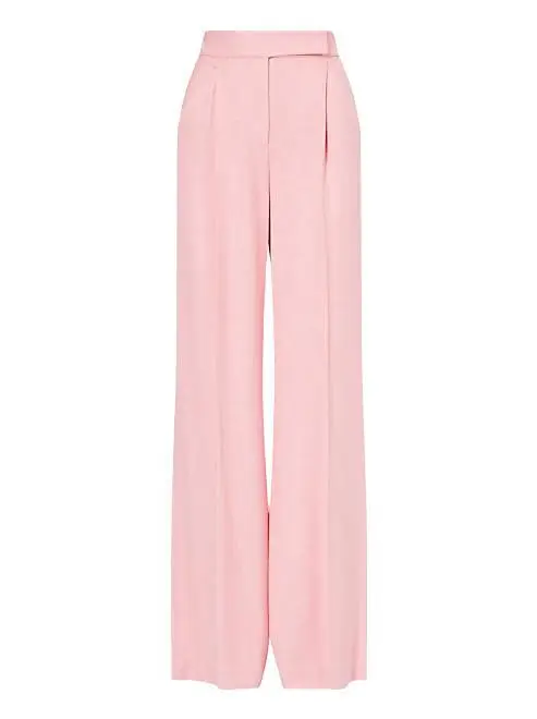 Veronica Beard Marbeau Wide-leg Stretch-twill Trousers - Petal