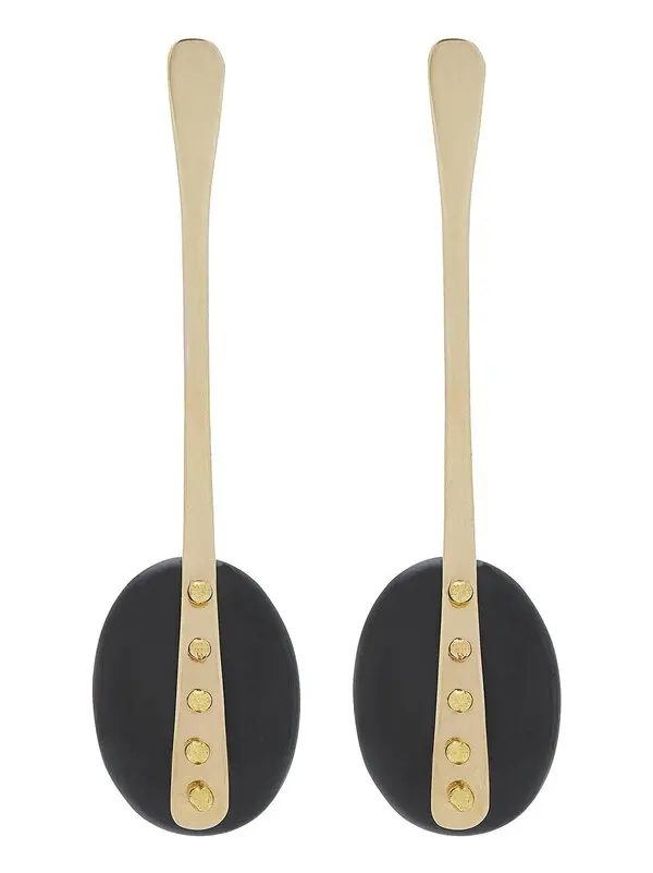 LISA EISNER Jade Teardrop Earring - Black