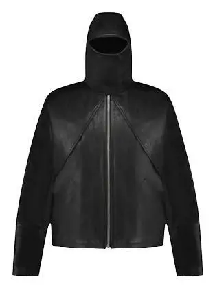 FLANEUR Leather Balaclava Jacket - Black