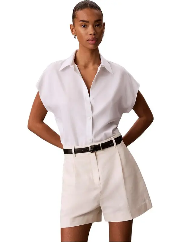 Calvin Klein Tencel Button-down Shirt - Brilliant White