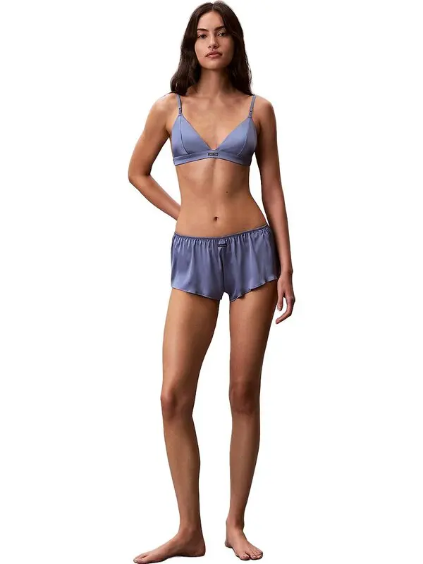 Calvin Klein Signature Satin Tap Short - Blue Tulip
