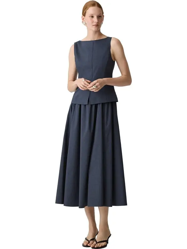 Theory Fit-and-flare Maxi Dress - Faded Navy