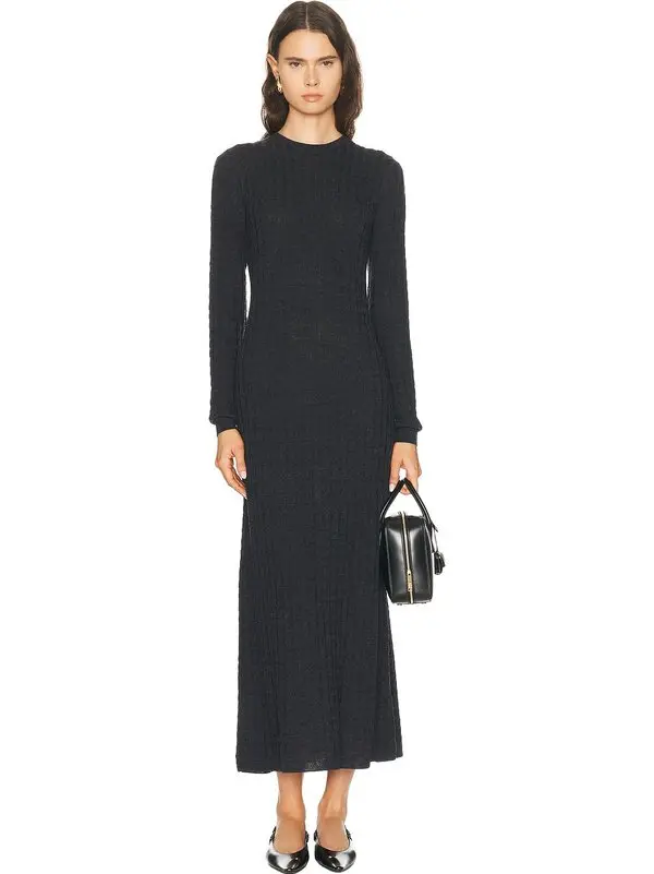 TOTEME Cable Knit Dress - Charcoal Melange