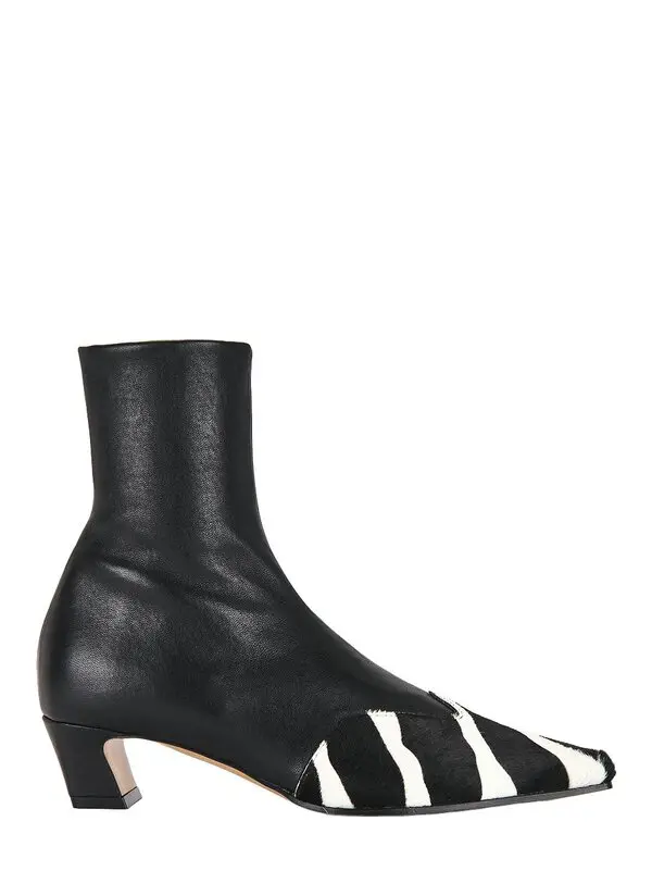 Khaite Nevada Ankle Stretch Boots - Black & White