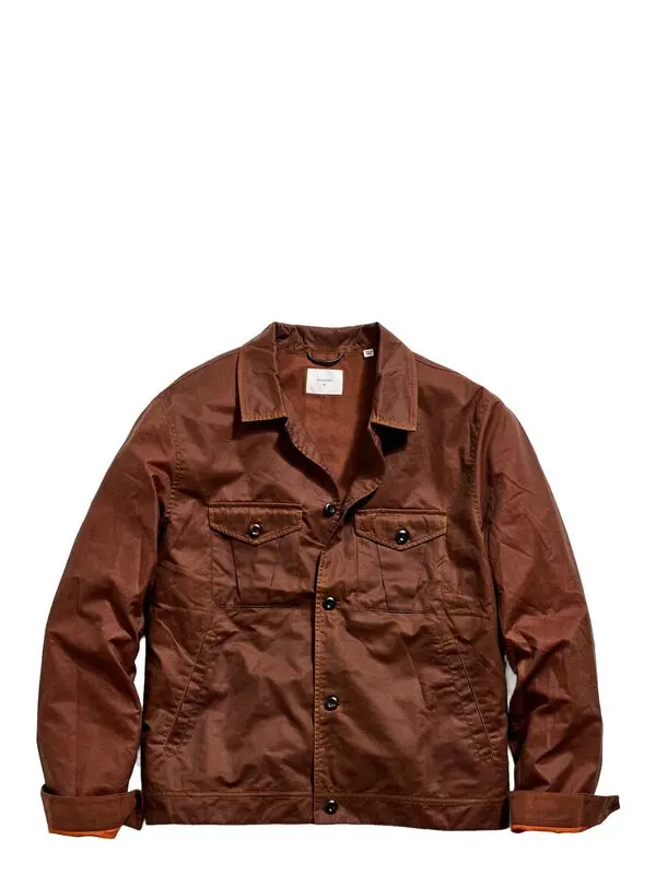 Billy Reid Waxed Herringbone Jacket - Burnt Umber