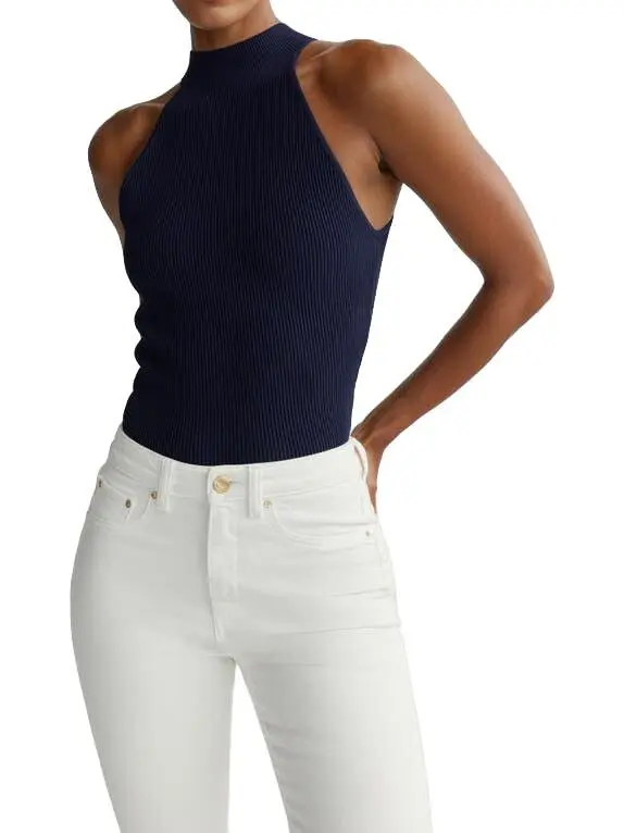 DL1961 Ribbed Mock Neck Tank - Bright Navy