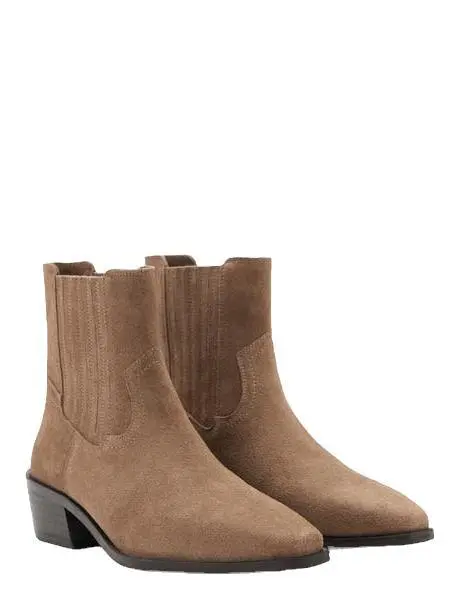 Mango Suede Ankle Boots - Sand