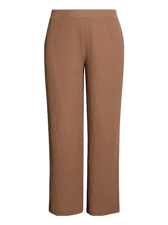 Anne Klein Ridge Knit Wide Leg Pants - Mushroom