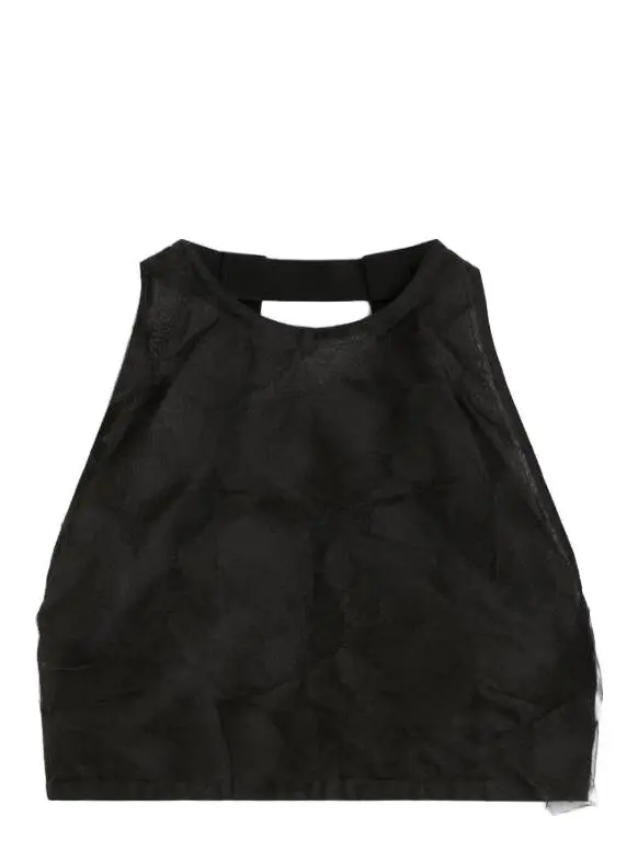 Max Mara Silk Fil Coupé Jacquard Crop Top - Black