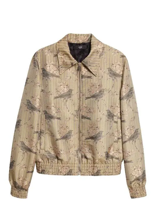 Amiri Striped Floral Print Blouson Zip Jacket - Forest Archived