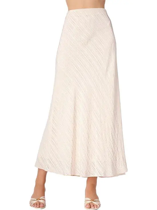 Cami Nyc Piper Metallic Jacquard Stripe Silk Blend Skirt - Oat